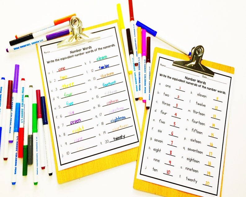 Number Words Numbers 1-120 Worksheet - Etsy