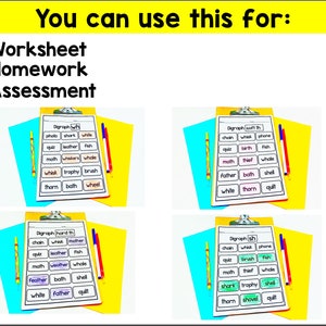 Digraph Word Hunt Worksheet - Etsy