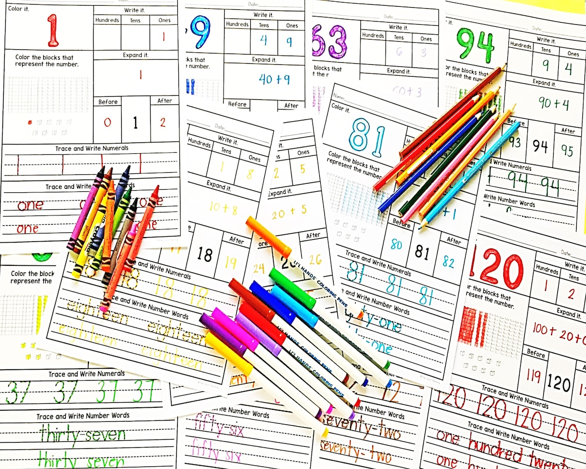 Number Sense Numbers 1-120 Worksheet - Etsy