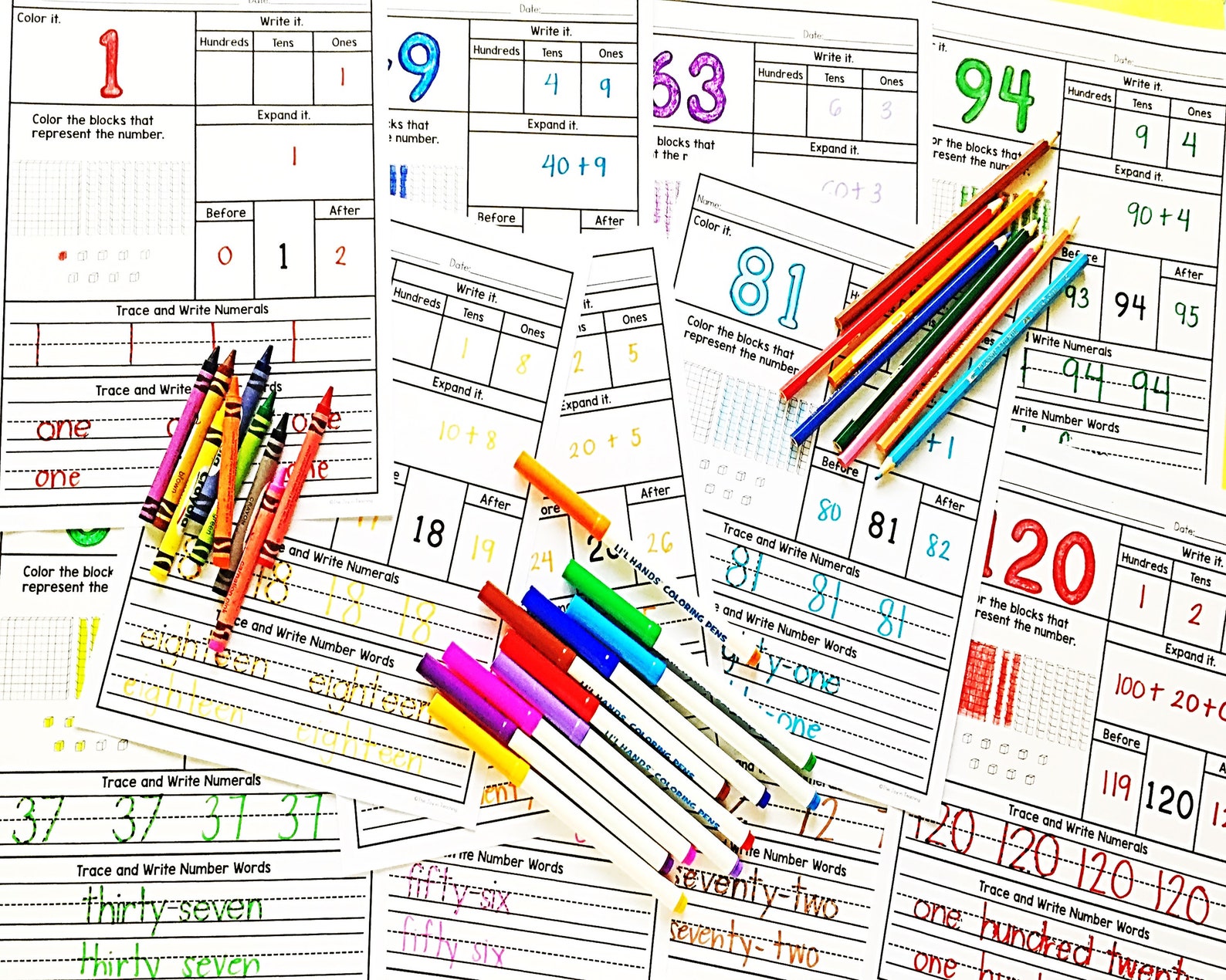 Number Sense Numbers 1-120 Worksheet - Etsy
