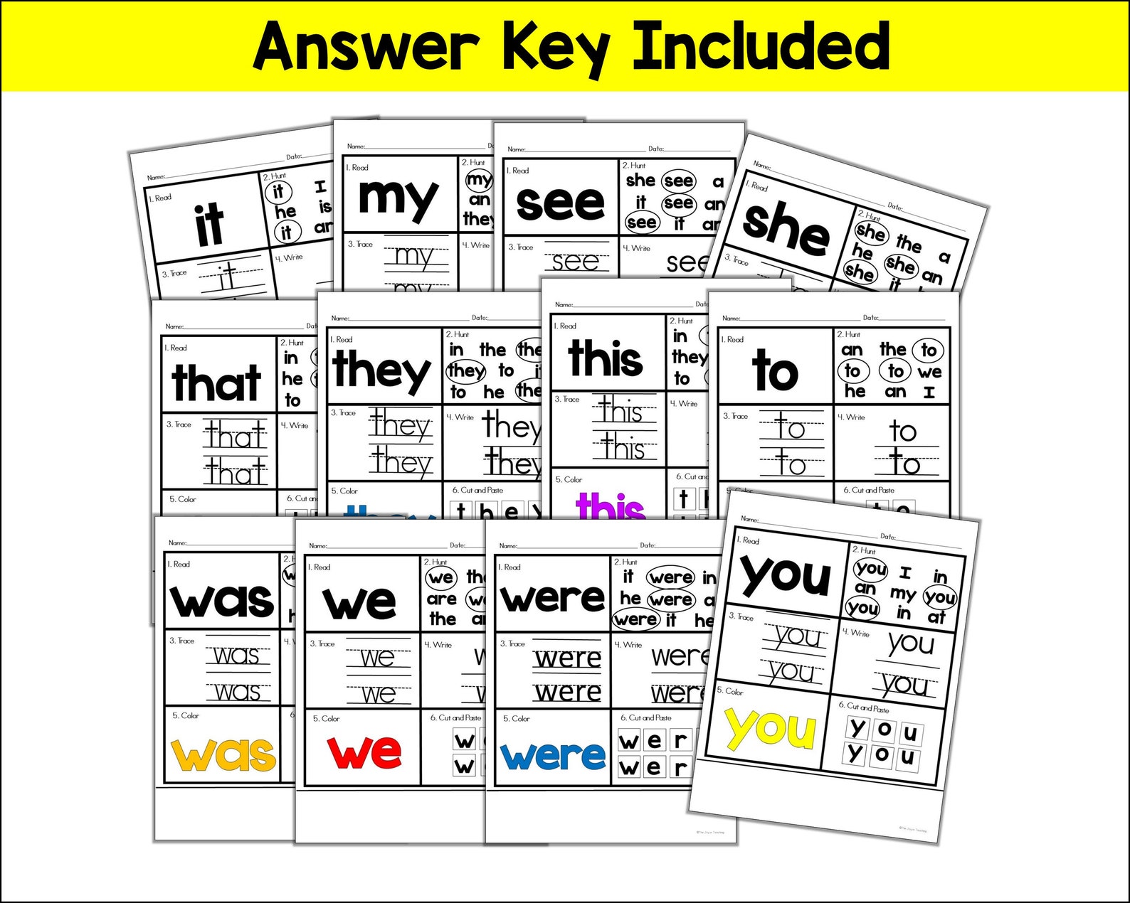 25 Sight Words Worksheet-sight Words Fluency Printable - Etsy