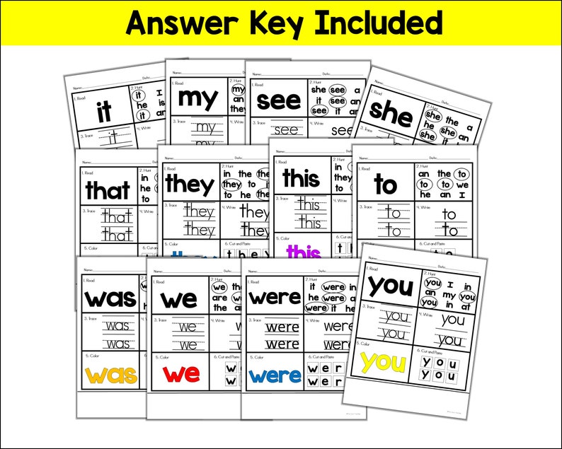 25 Sight Words Worksheet-sight Words Fluency Printable - Etsy