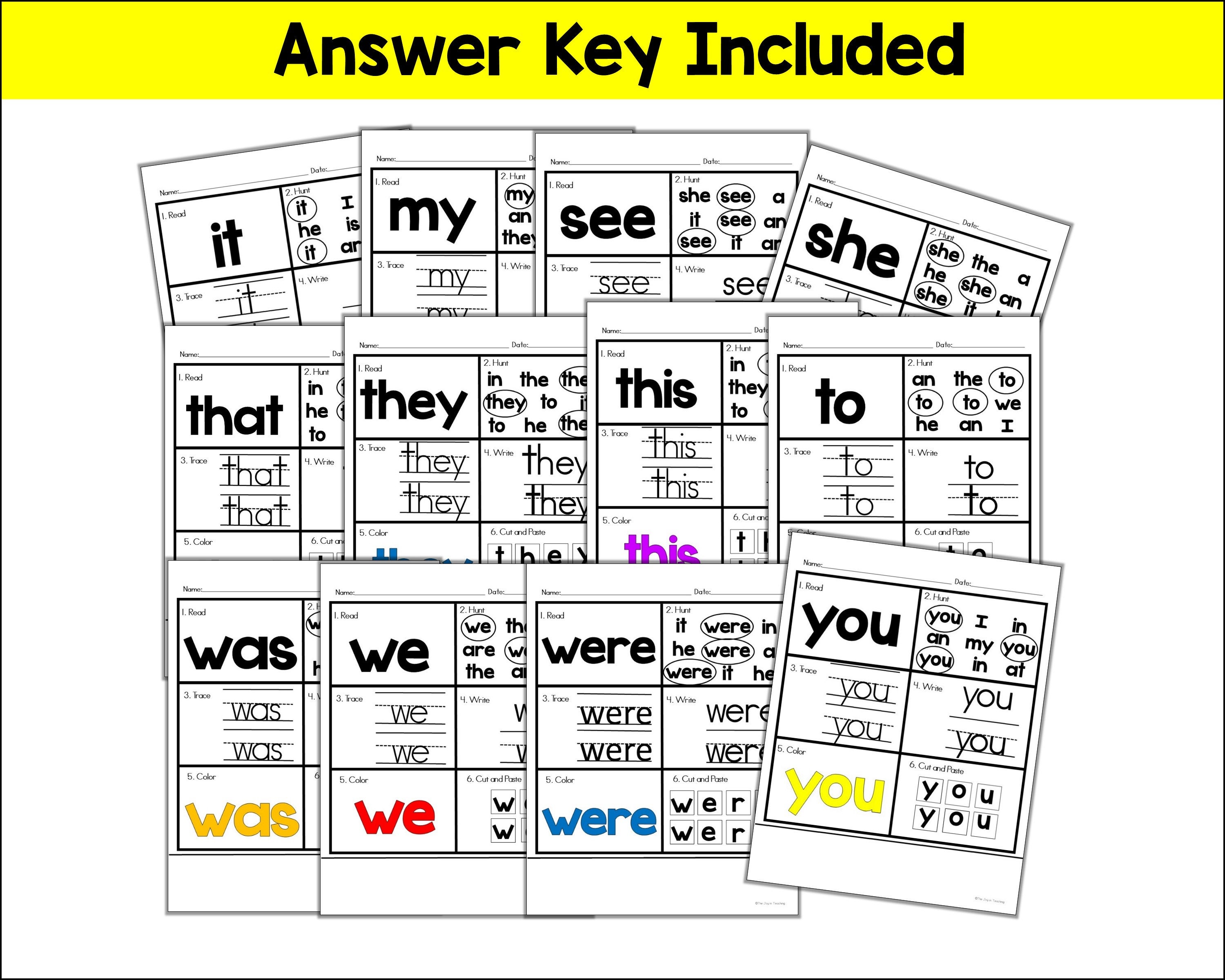 25 Sight Words Worksheet-sight Words Fluency Printable - Etsy