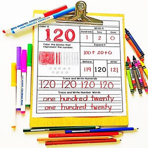 Number Sense Numbers 1-120 Worksheet - Etsy