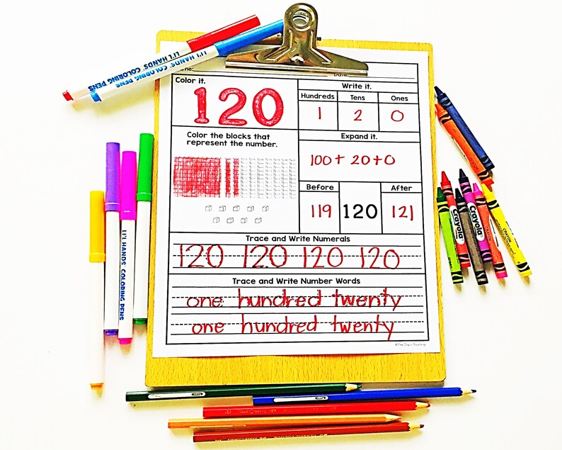 Number Sense Numbers 1-120 Worksheet - Etsy
