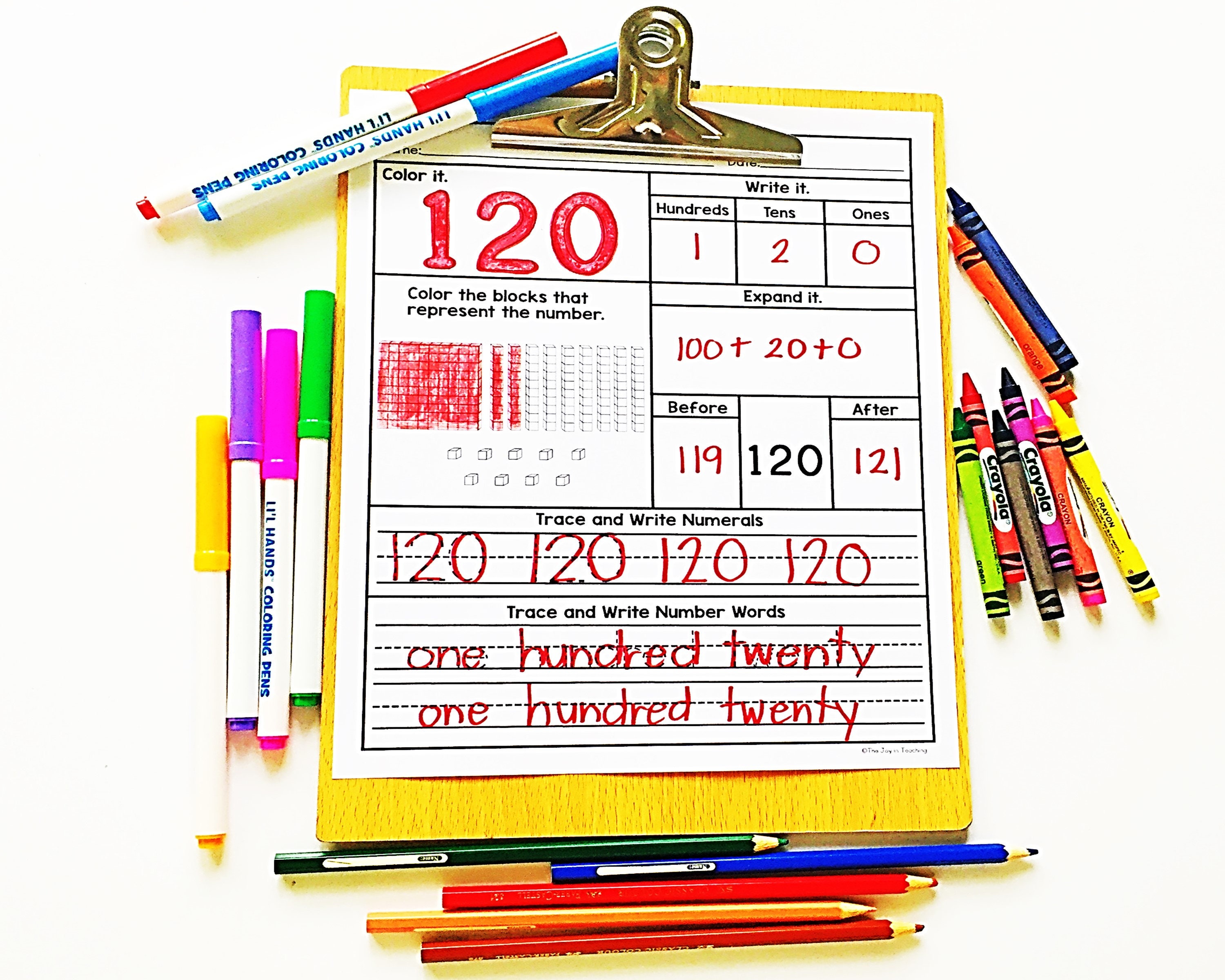 Number Sense Numbers 1-120 Worksheet - Etsy