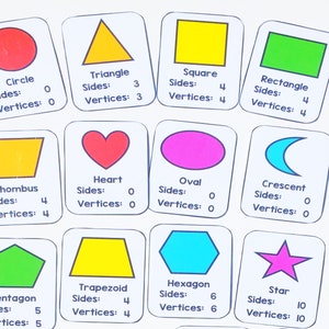 2D and 3D Shapes Flashcards - Etsy