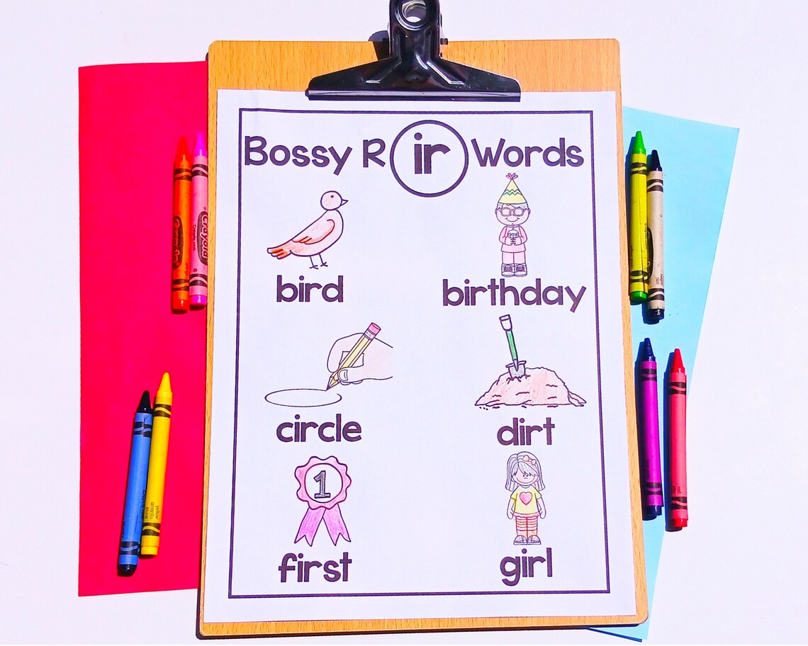 R-controlled Vowel Coloring Pages - Bossy R Coloring Pages - Etsy