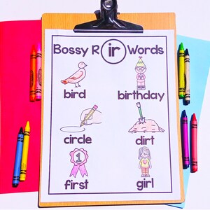 R-controlled Vowel Coloring Pages - Bossy R Coloring Pages - Etsy