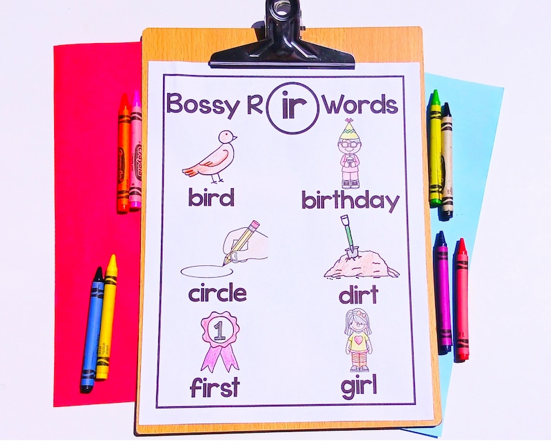 R-controlled Vowel Coloring Pages - Bossy R Coloring Pages - Etsy