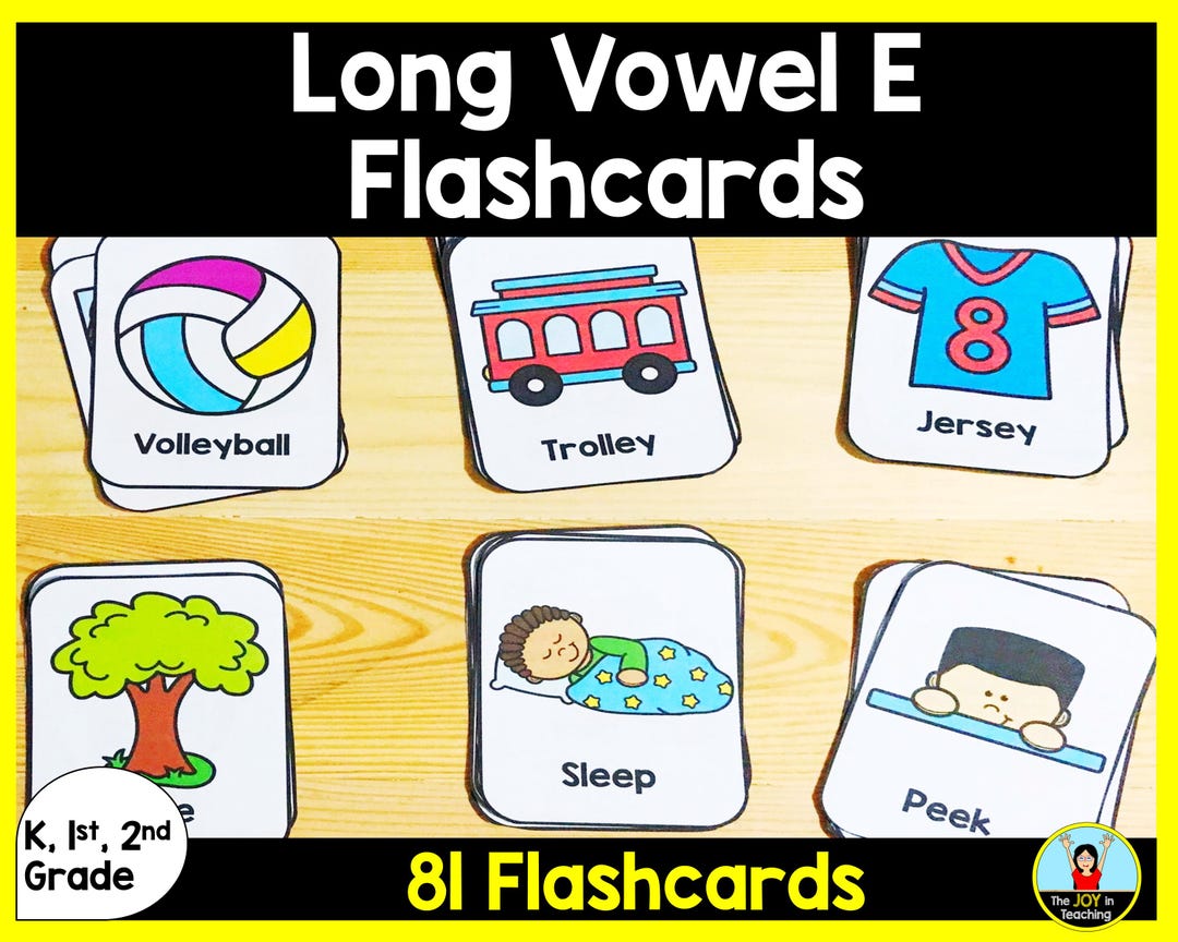 Long Vowel E Flashcards - Etsy