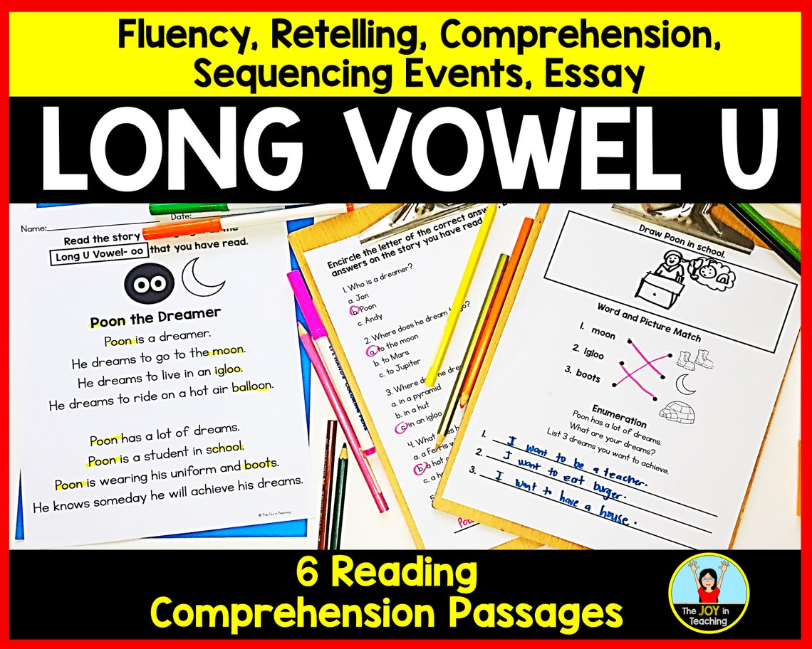 Long Vowel U Reading Comprehension Passage - Etsy