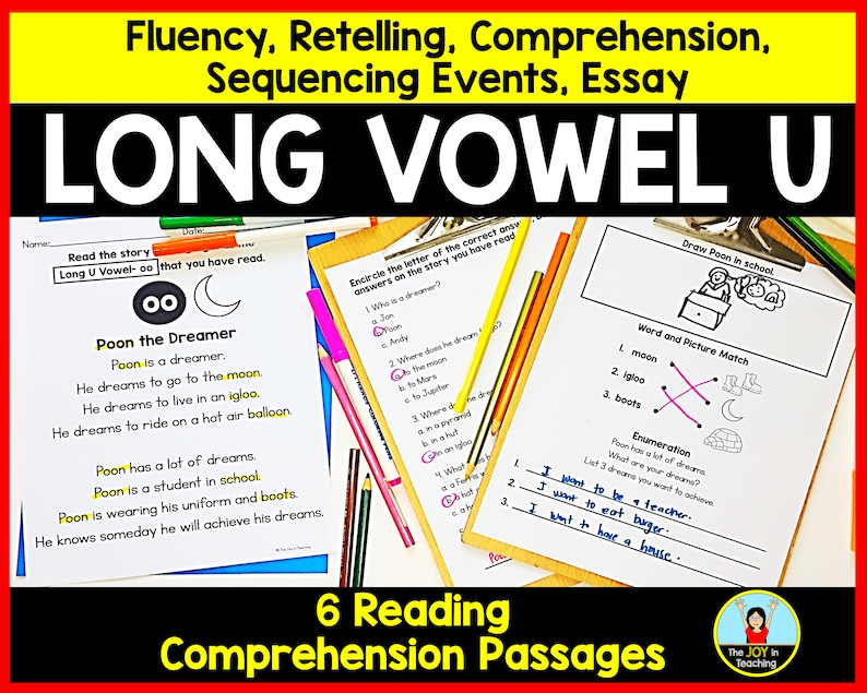Long Vowel U Reading Comprehension Passage - Etsy
