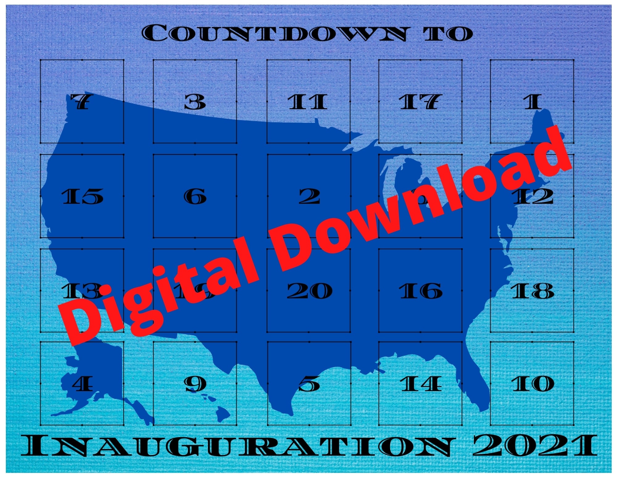 Digital Download--inauguration 2021 Countdown Calendar - Etsy