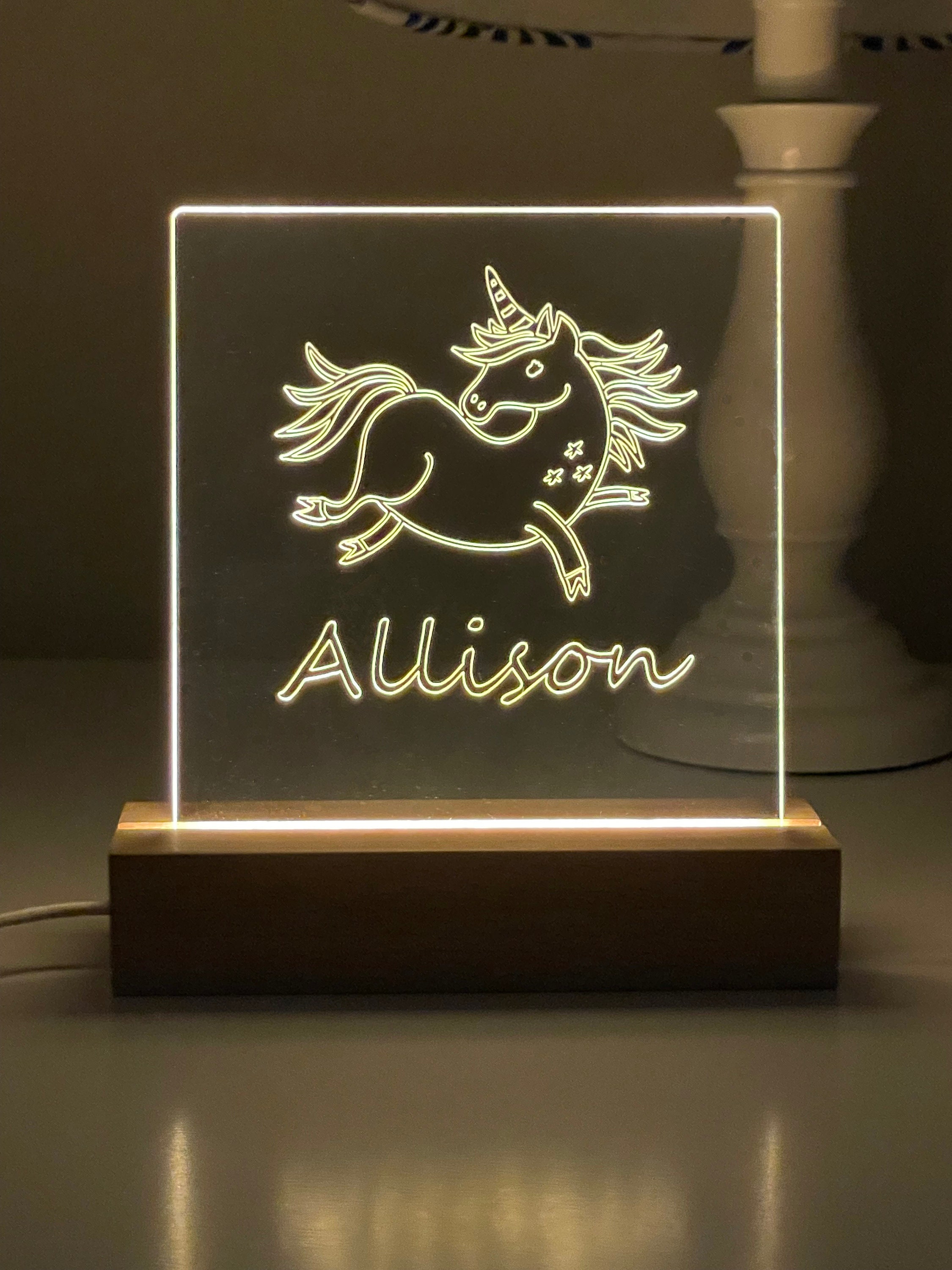Personalized Night Light Safari Animals Custom Name Night Light Kids ...