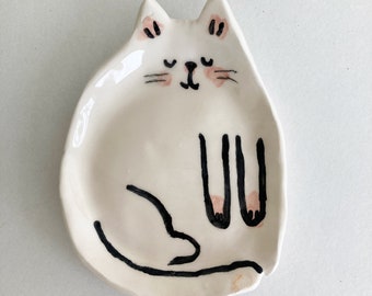 Ceramic Cat Plate | Etsy