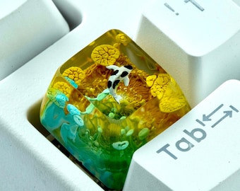 Blue Pink Koi Artisan Keycap, Custom Keycaps, Koi Fish Resin Keycap ...