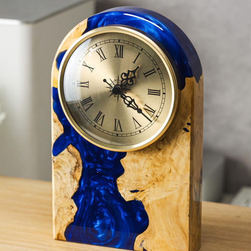 Unique Blue Mantle Clock - Etsy