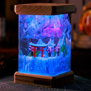 Torri Gate Resin Lamp, Japanese Epoxy Lamp, Custom Epoxy Art Lamp ...