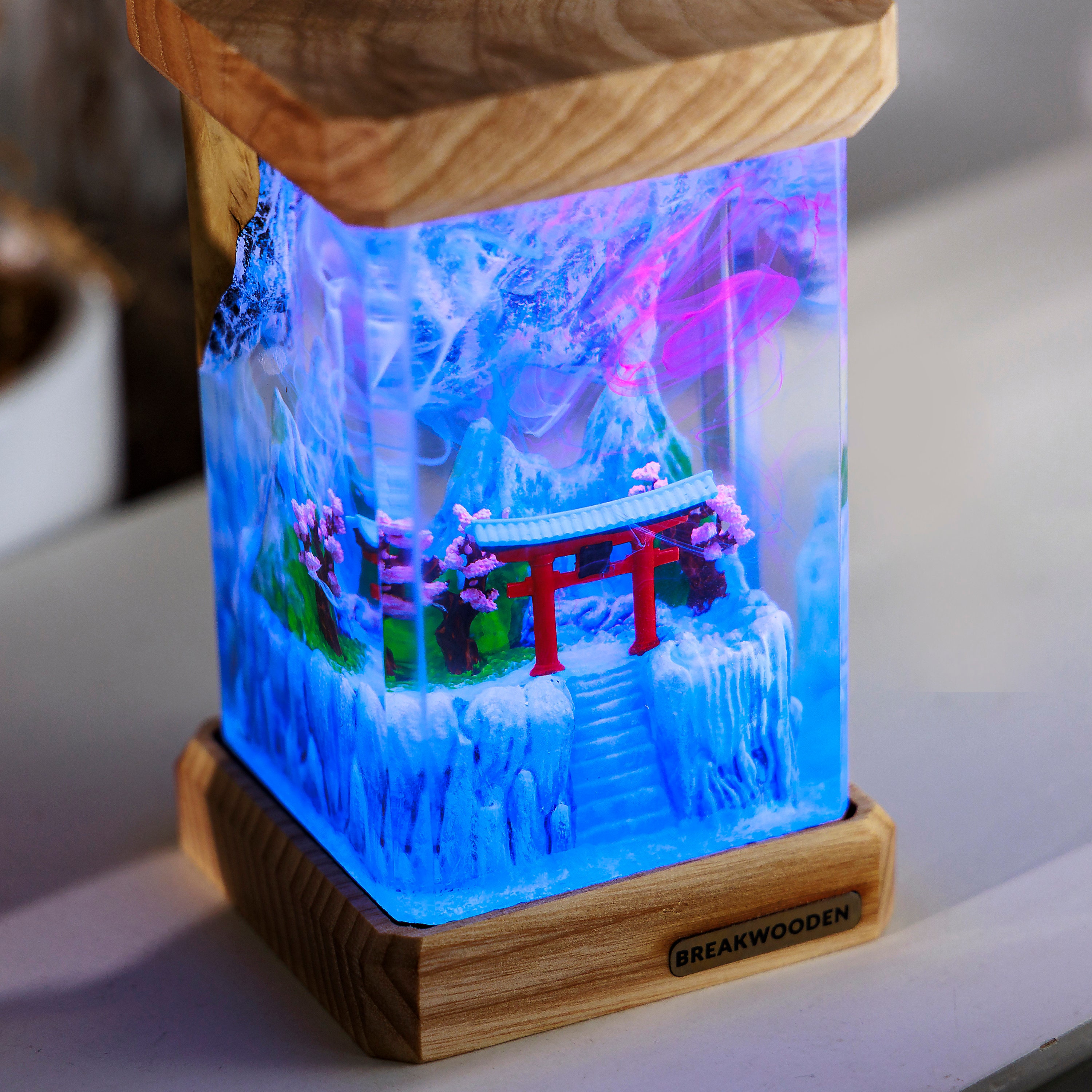 Torri Gate Resin Lamp, Japanese Epoxy Lamp, Custom Epoxy Art Lamp ...