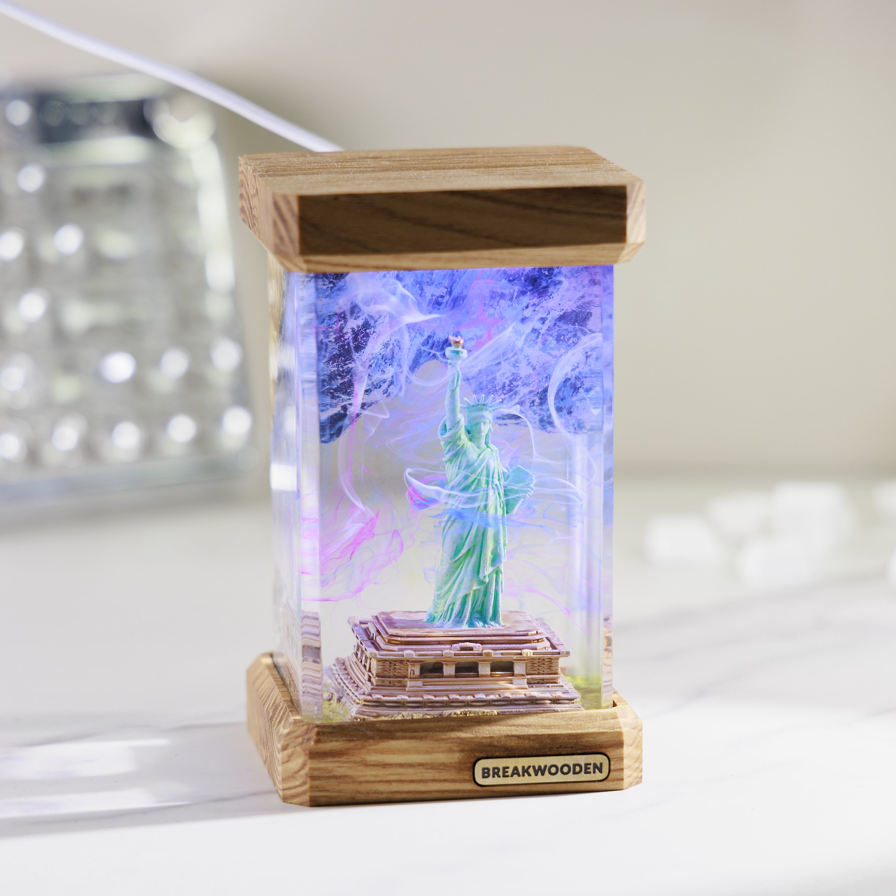 Statue Resin Lamp, Custom Diorama Epoxy Lamp, Custom Resin Night Light ...