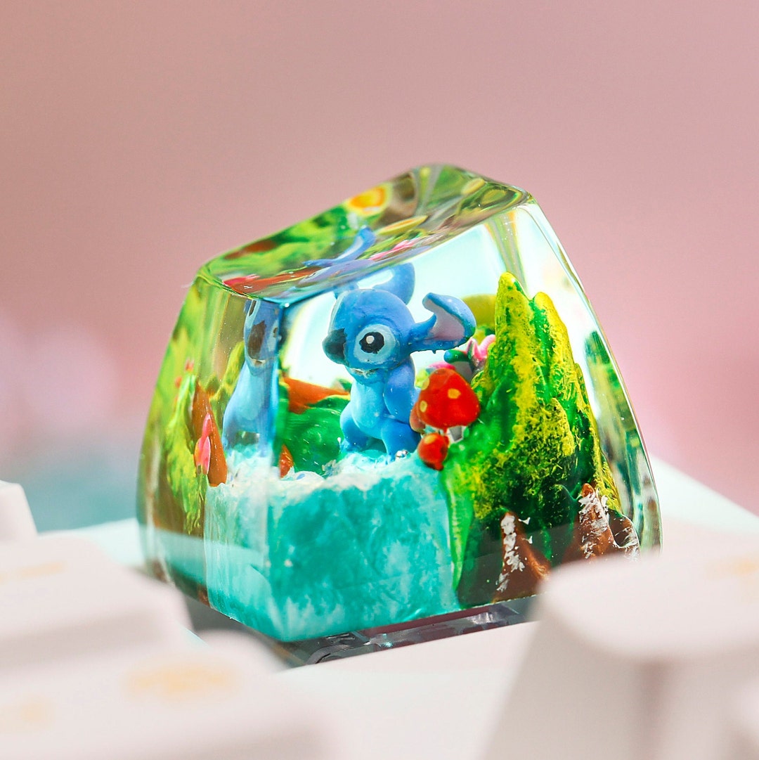 Stitch Custom Artisan Keycap, Keycaps Resin, Keycap Handmade SA Keycaps ...