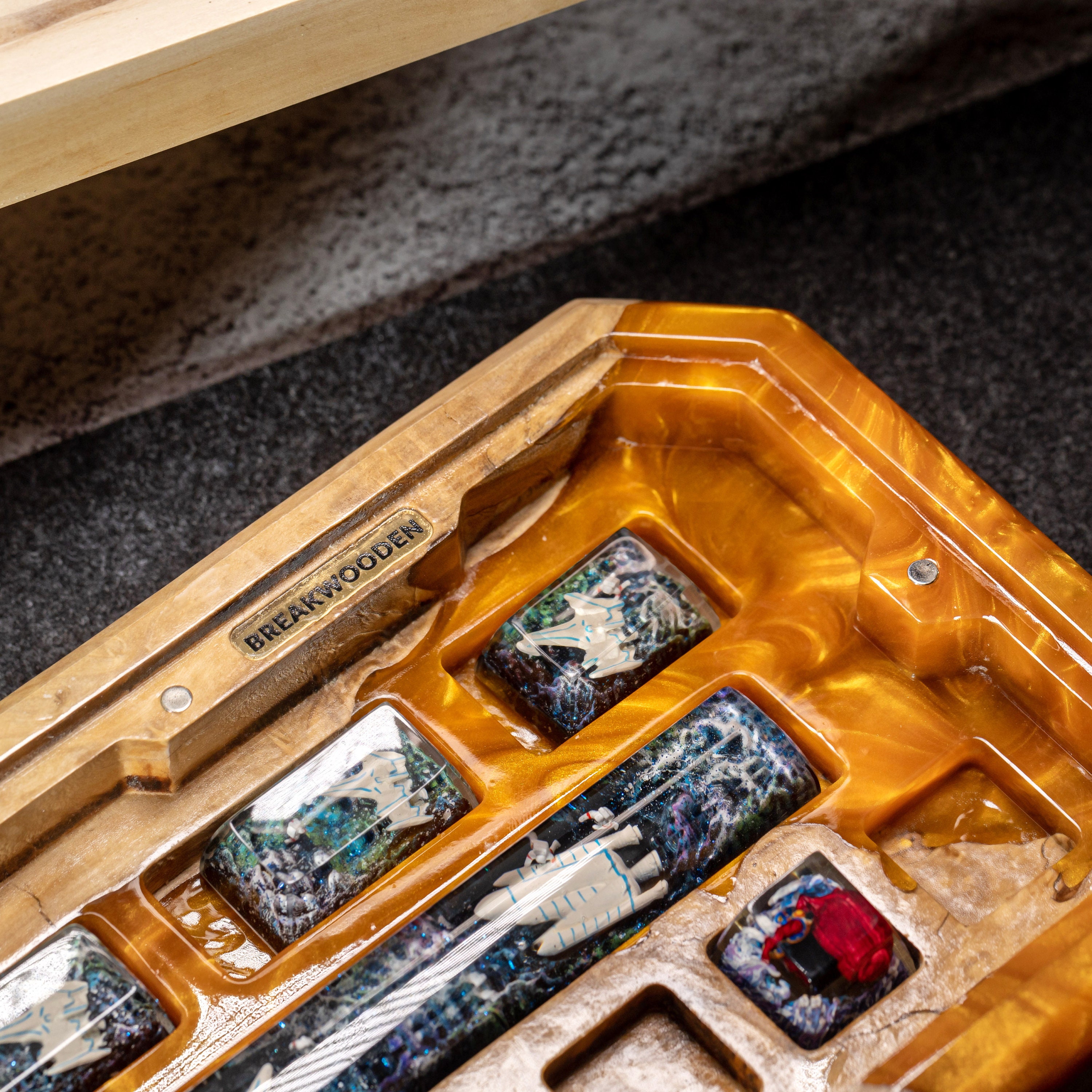 Wood Resin Keycap Storage, Custom Keycap Holder, Artisan Keycap Storage ...
