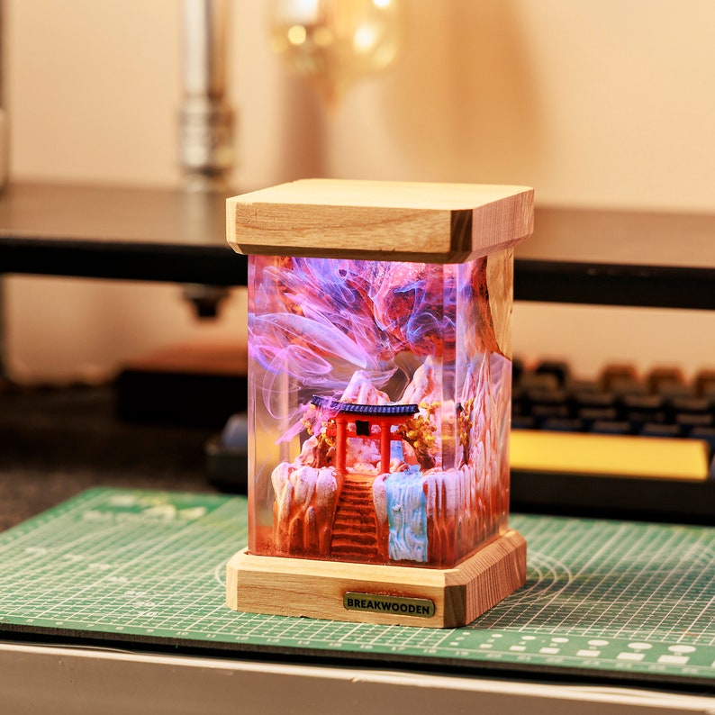 Torri Gate Resin Lamp, Japanese Epoxy Lamp, Custom Epoxy Art Lamp ...