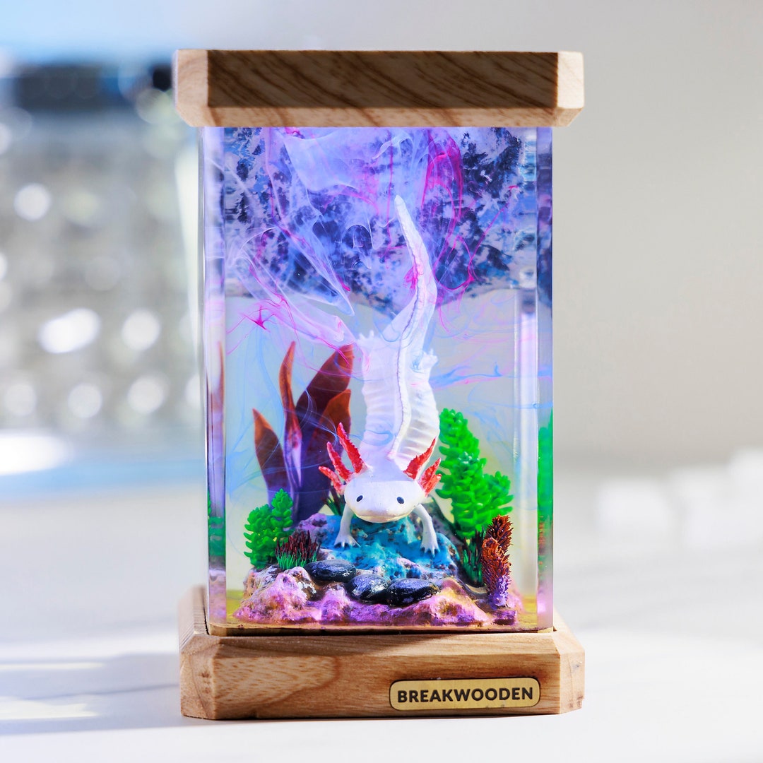 Axolotl Resin Lamp, Custom Axolotl Epoxy Lamp, Custom Animal Resin ...