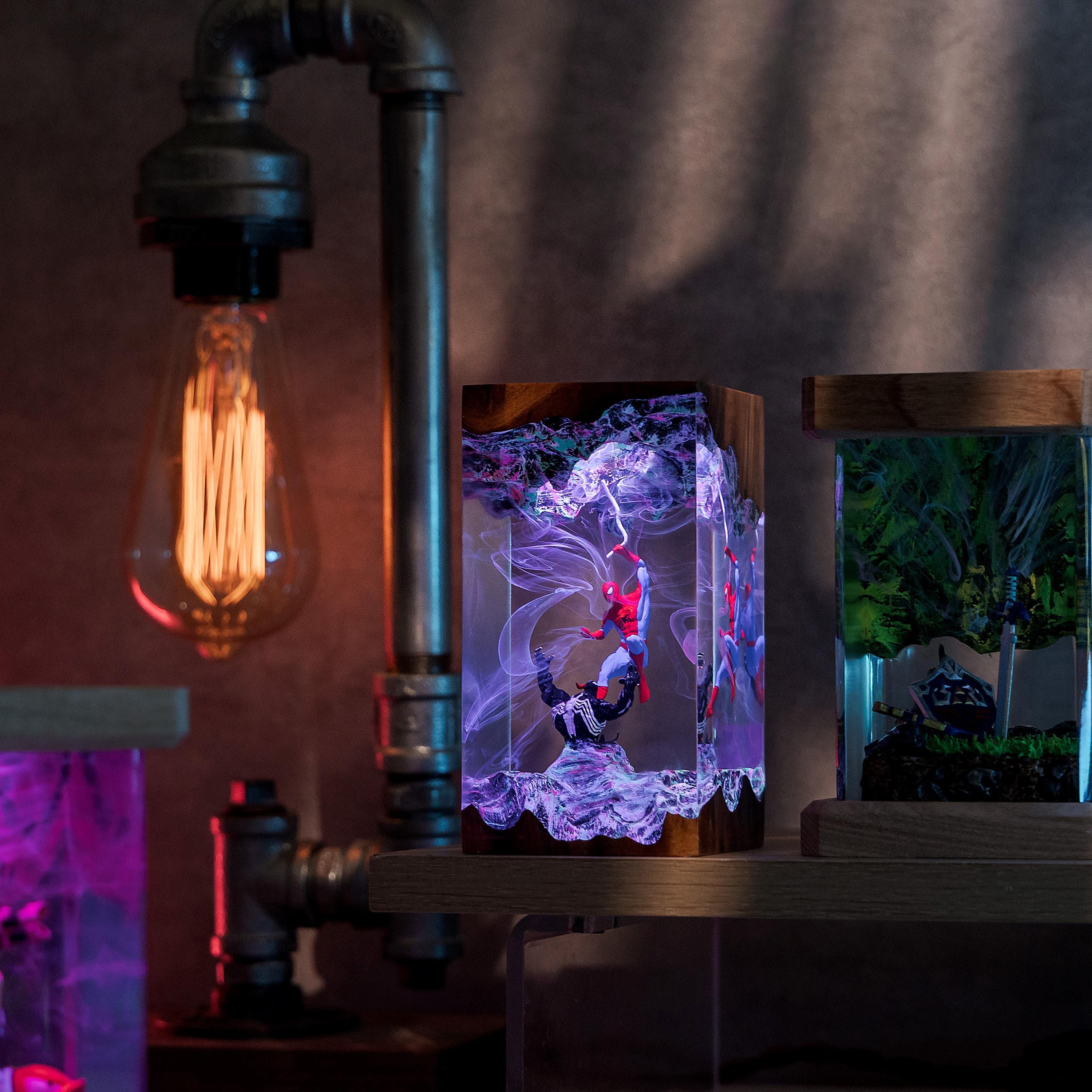 Handmade Anime Resin Diorama Lamp – Superhero Decorative Art Light ...