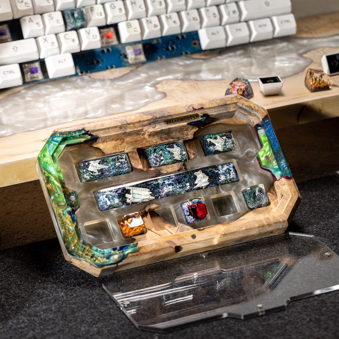 Wood Resin Keycap Storage, Custom Keycap Holder, Artisan Keycap Storage ...
