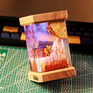 Torri Gate Resin Lamp, Japanese Epoxy Lamp, Custom Epoxy Art Lamp ...