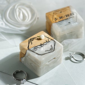 Engagement Custom Ring Box, Resin & Wood Engagement Ring Box, Ring ...