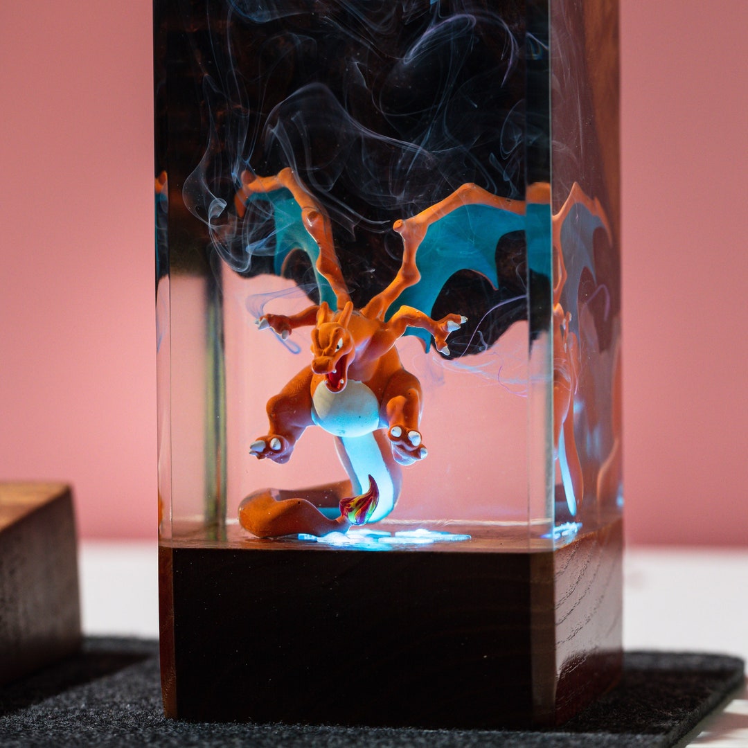 Custom FIRE CHARIZARD Resin Lamp, Custom Diorama for Pokemon Gifts ...