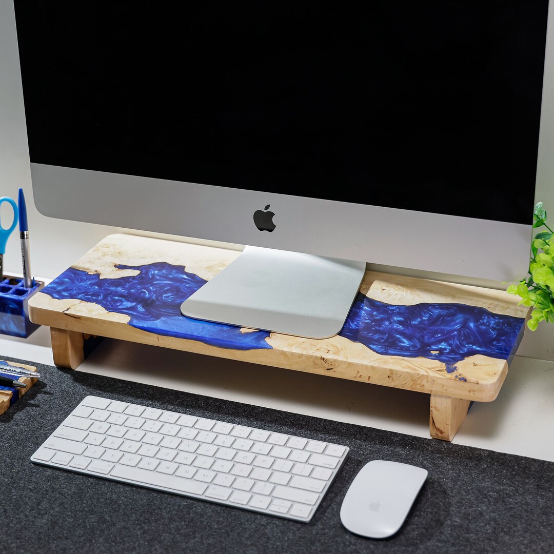 Custom Monitor Stand, Wood Monitor Imac Stand, Monitor Shelf, Walnut ...