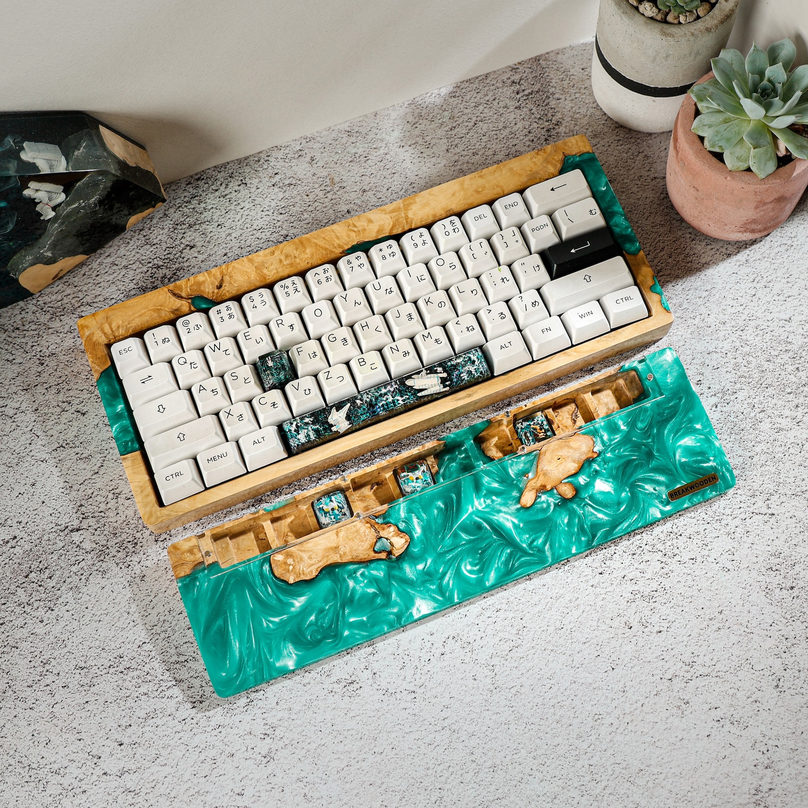 Wood Resin Mechanical Keyboard Case, Mechanical Keyboard Case, Custom ...