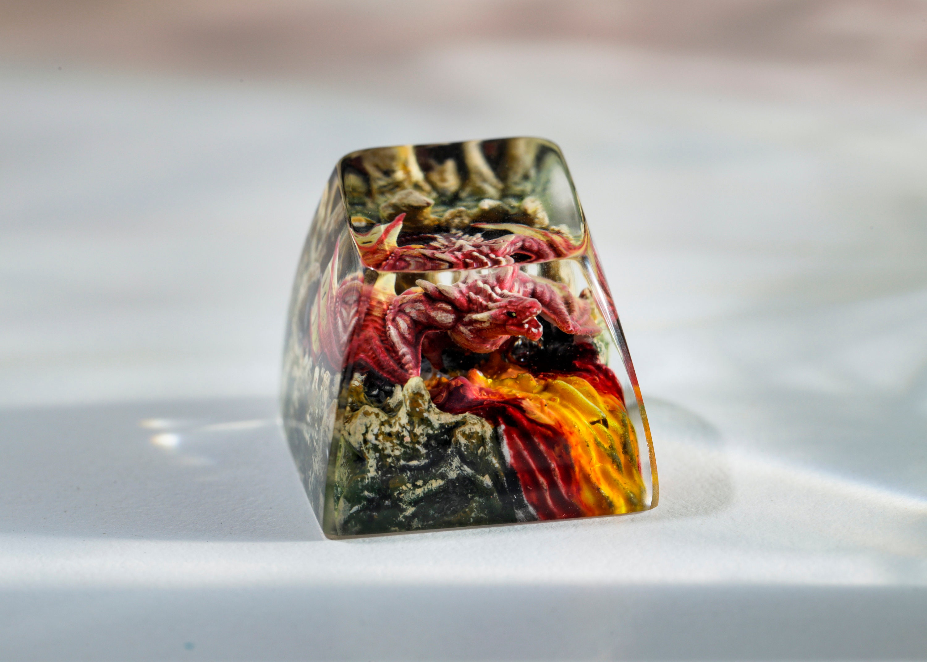 Fire Dragon Custom Keycaps, Artisan Keycap, Artisan Resin Keycaps Anime ...