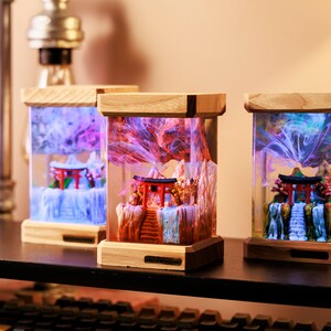 Torri Gate Resin Lamp, Japanese Epoxy Lamp, Custom Epoxy Art Lamp ...