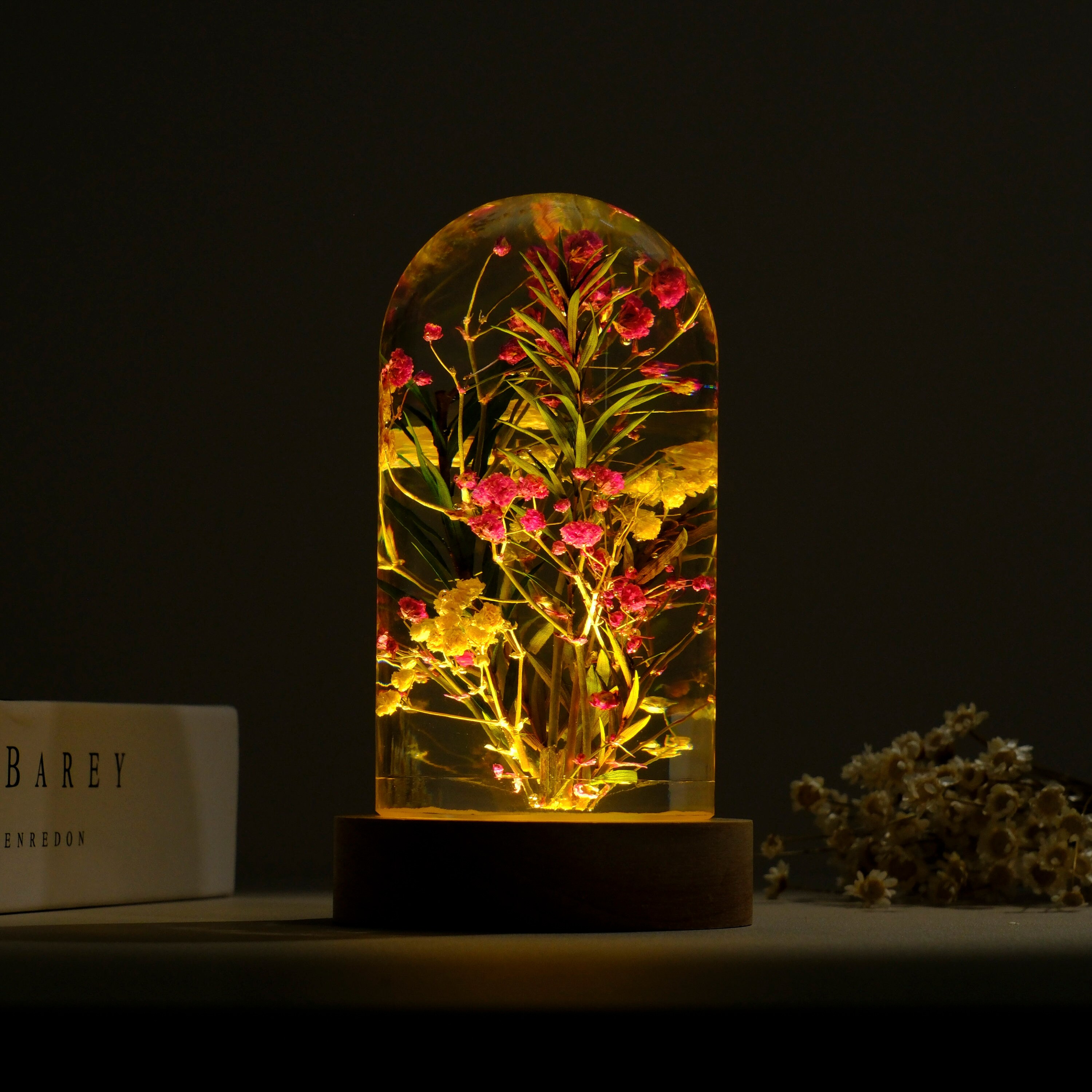 BABY FLOWERS Night Light, Flower Epoxy Resin Night Light, Flower Lamp ...