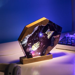 SPACESHIPS in INTERSTELLAR Resin Lamp, Desk Lamp, Galaxy Table Lamp ...