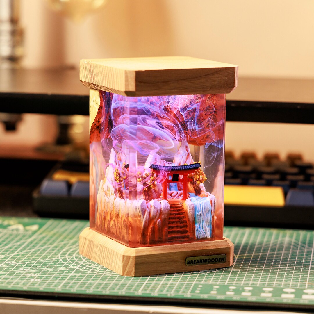 Torri Gate Resin Lamp, Japanese Epoxy Lamp, Custom Epoxy Art Lamp ...