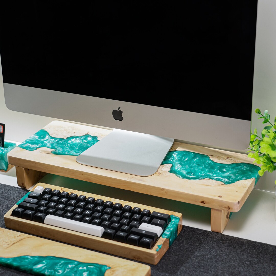 Custom Monitor Stand, Wood Monitor Imac Stand, Monitor Shelf, Walnut ...