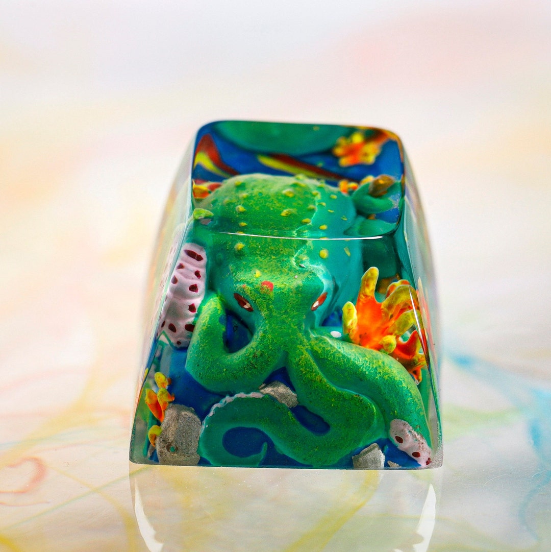 Octopus Artisan Keycap, Custom Keycap, Keycaps Resin, Keycap Handmade ...