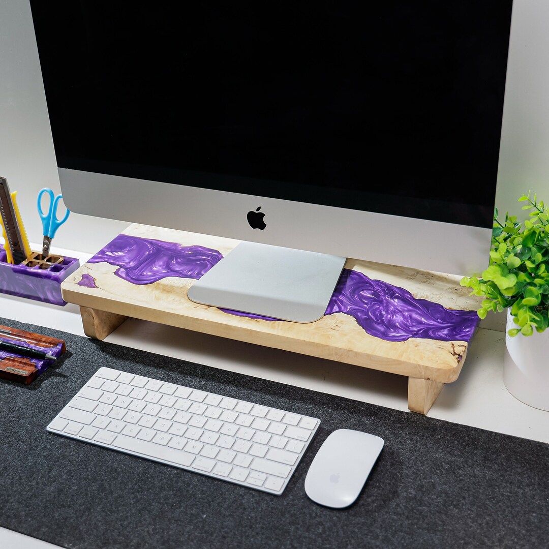 Custom Monitor Stand, Wood Monitor Imac Stand, Monitor Shelf, Walnut ...