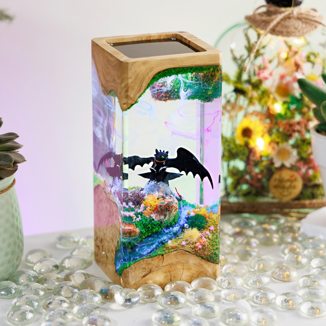 Toothless Night Lights, Toothless Resin Epoxy Lamp, Light Fury Epoxy ...