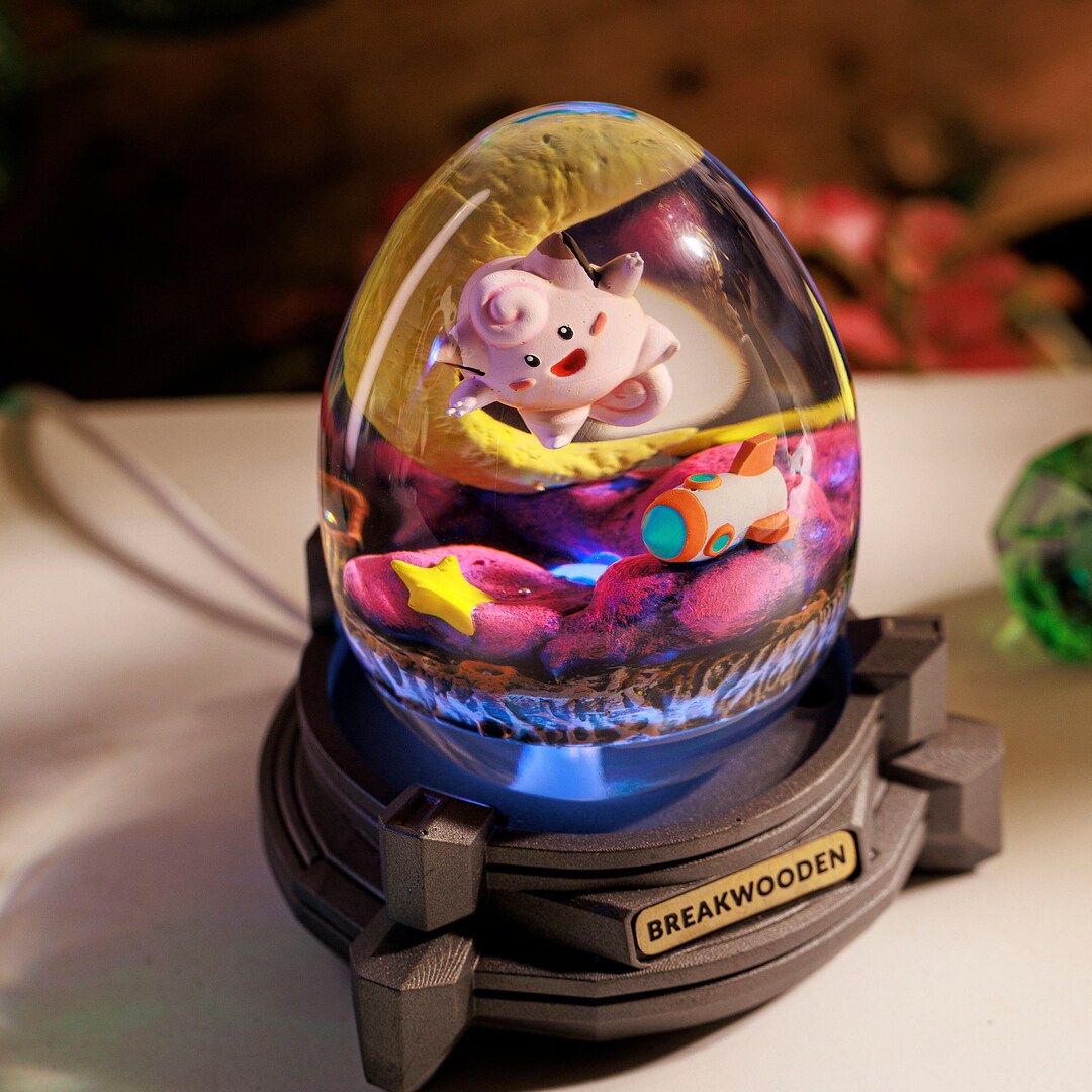 MARVELOUS POKEMON Resin Lamp Egg, Custom Epoxy Resin Art, Handcrafted ...