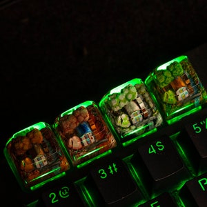 HOT SUMMER HOME Artisan Keycap, Custom Resin Esc Keycaps, Keycap Set ...