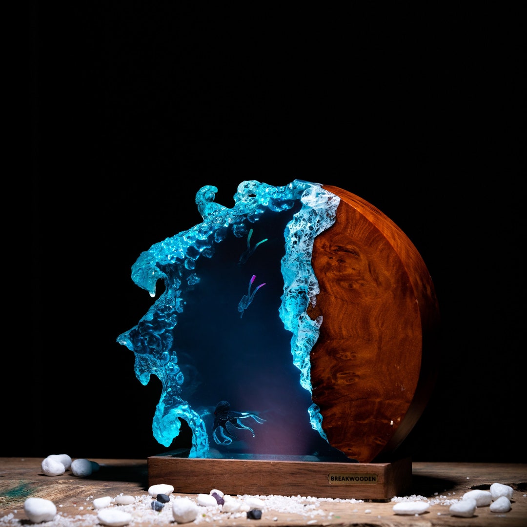 SCUBA DIVER Resin Lamp, Ocean Desk Lamp, Custom Table Lamp, Custom ...