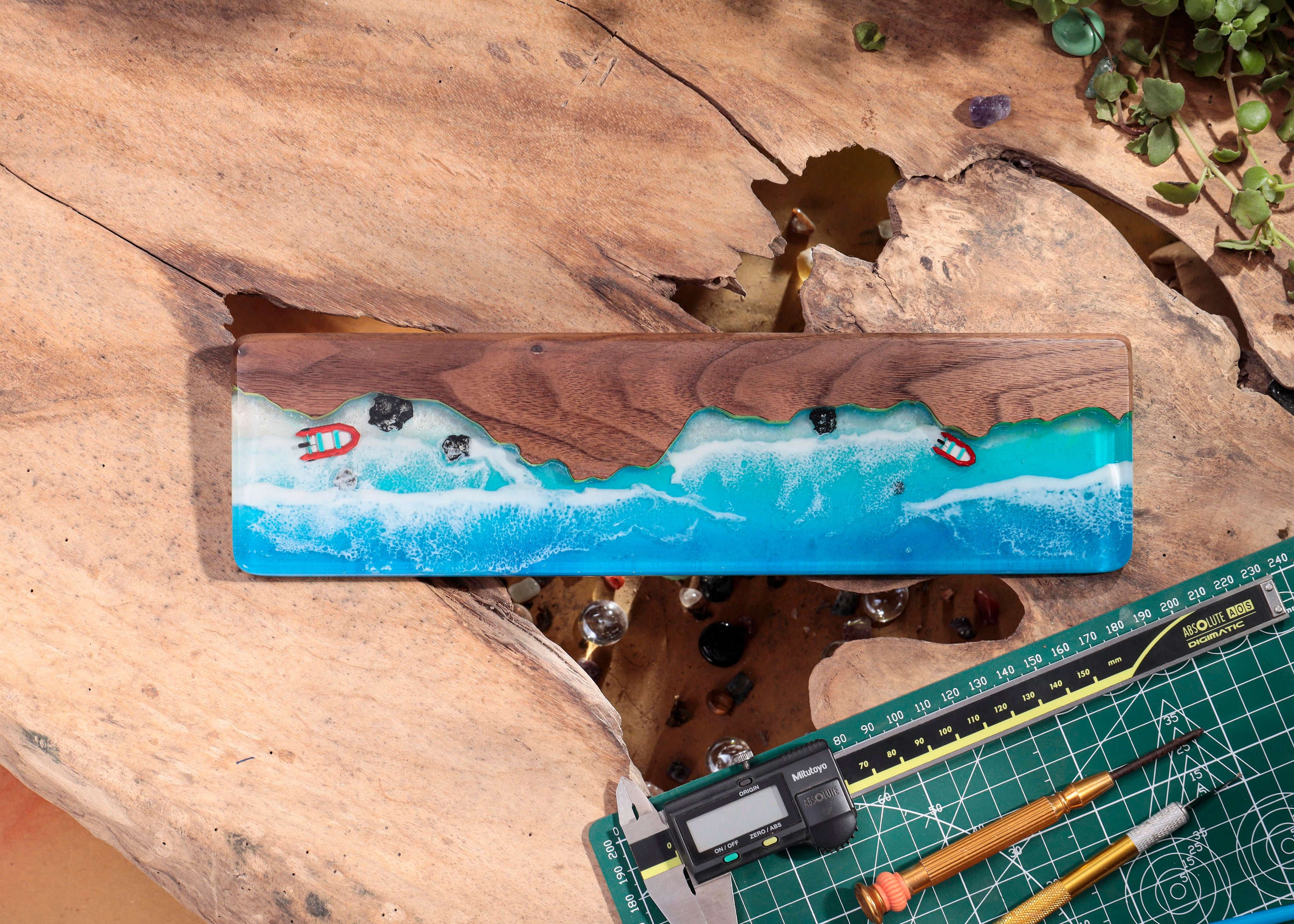 The Far Beach Artisan Wrist Rest, Resin Keyboard Wrist Rest, Custom ...