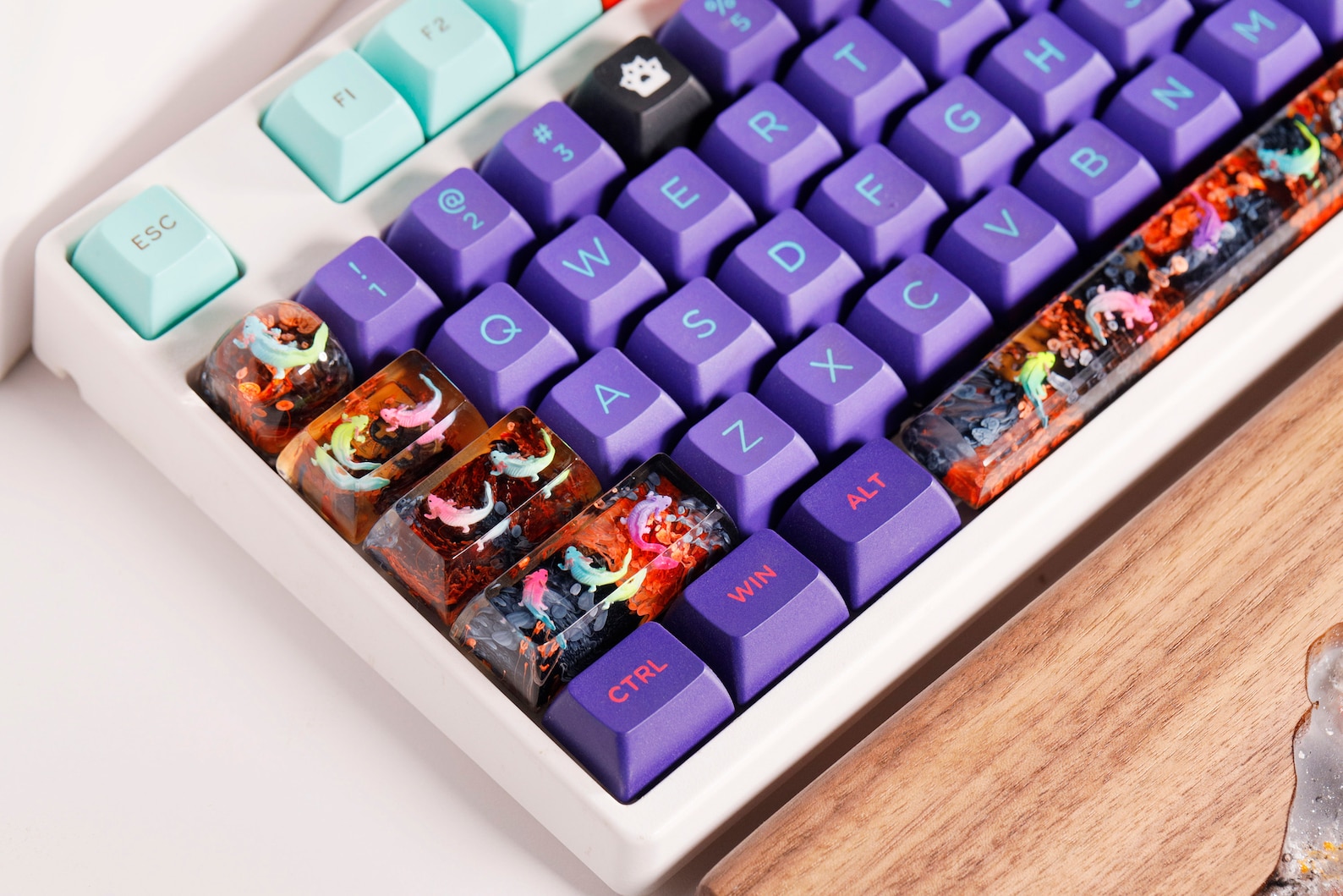 Axolotl Artisan Custom Keycaps, Cherry MX Keycaps Cute ESC Keycap ...
